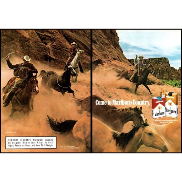 Marlboro | Art | 986 Marlboro Cigarettes Dusty Canyon Roping Horses 2 ...